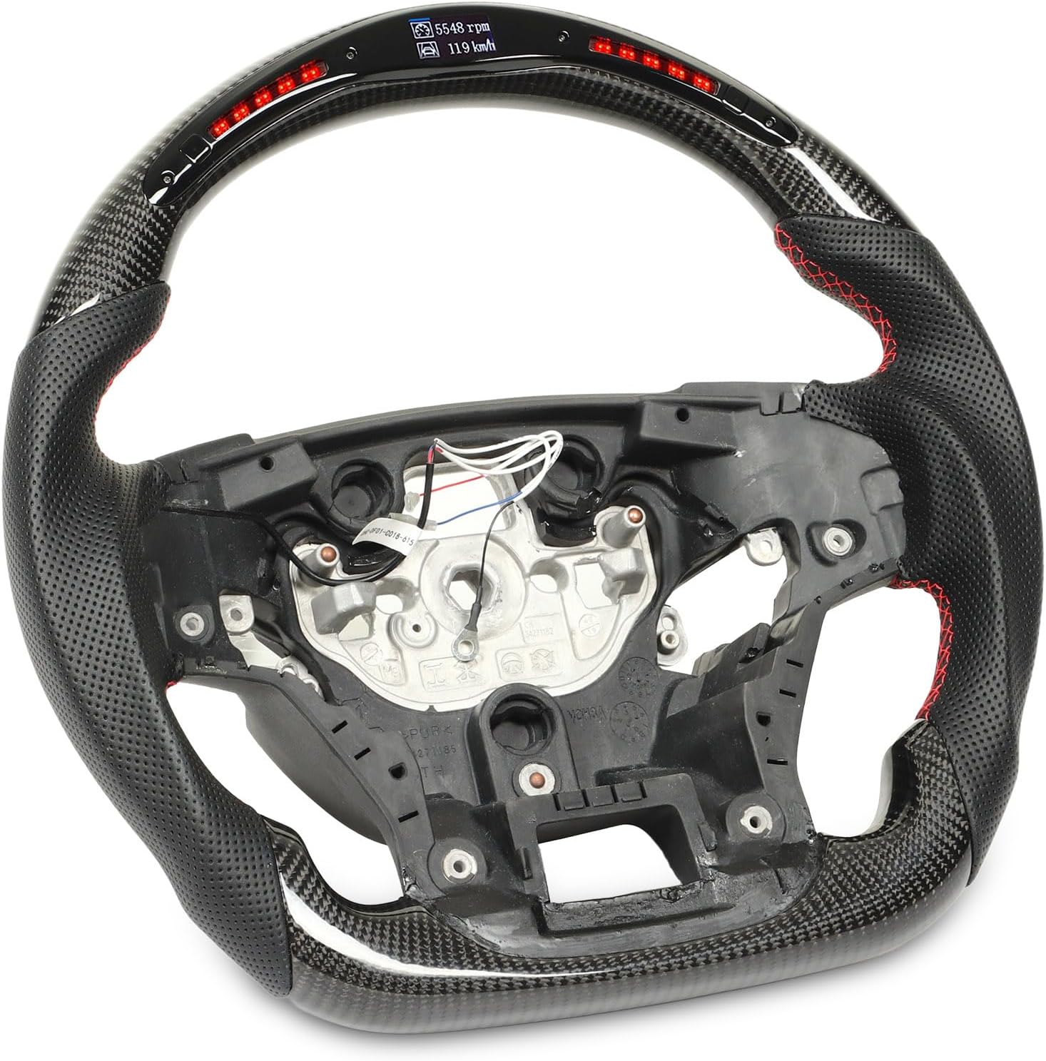 LED Steering Wheel,Carbon Fiber LED Display Lights Steering Wheel ...
