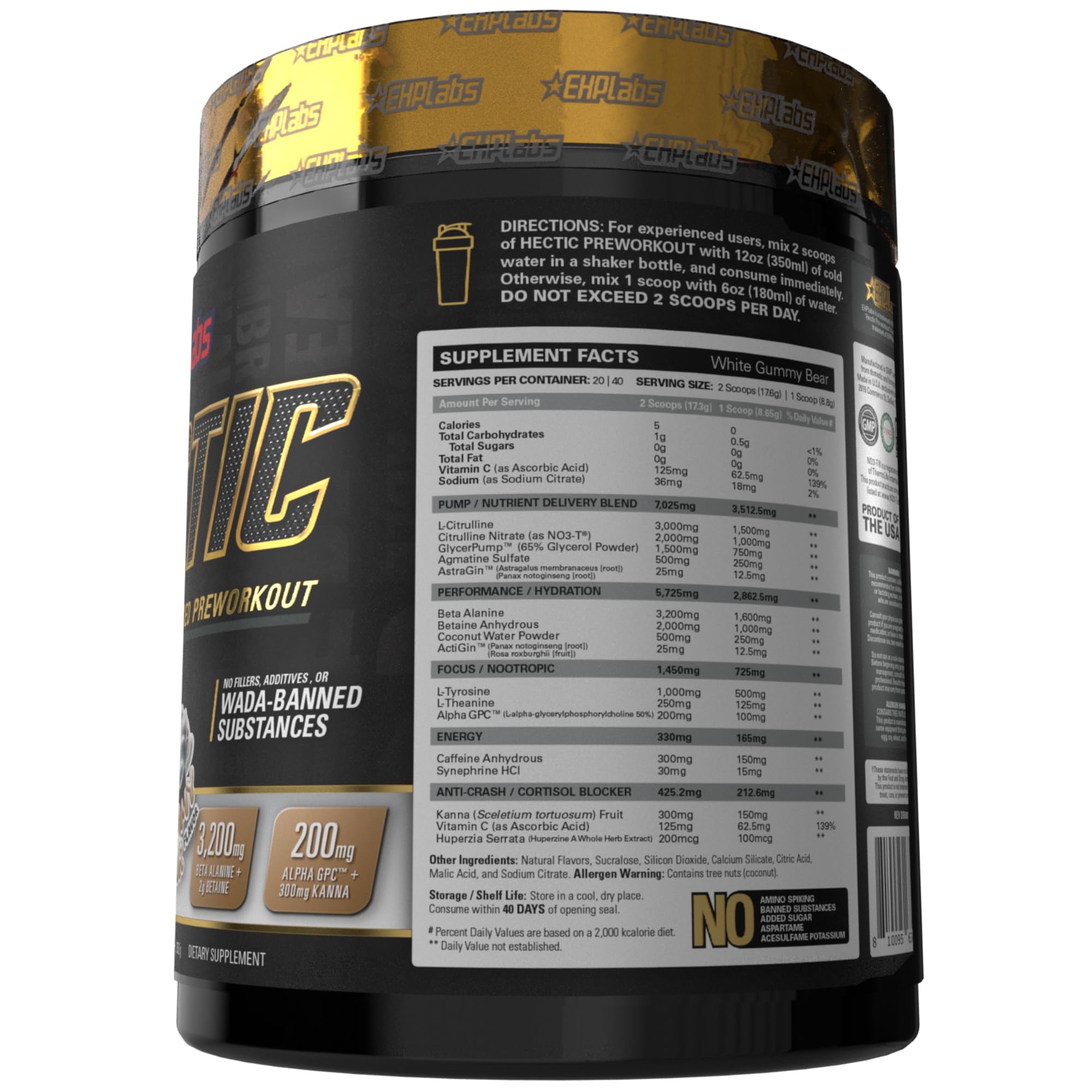Snapklik.com : EHP Labs Hectic PreWorkout - High Stim Advanced Pre ...