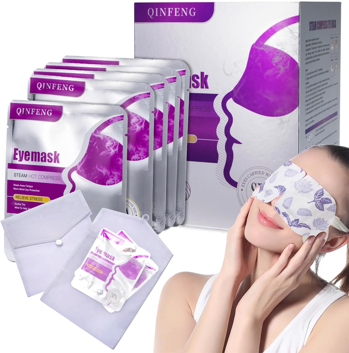 Amazon.com: QINFENG 18 Packs Steam Eye Mask for Dry Eyes Eye Self ...