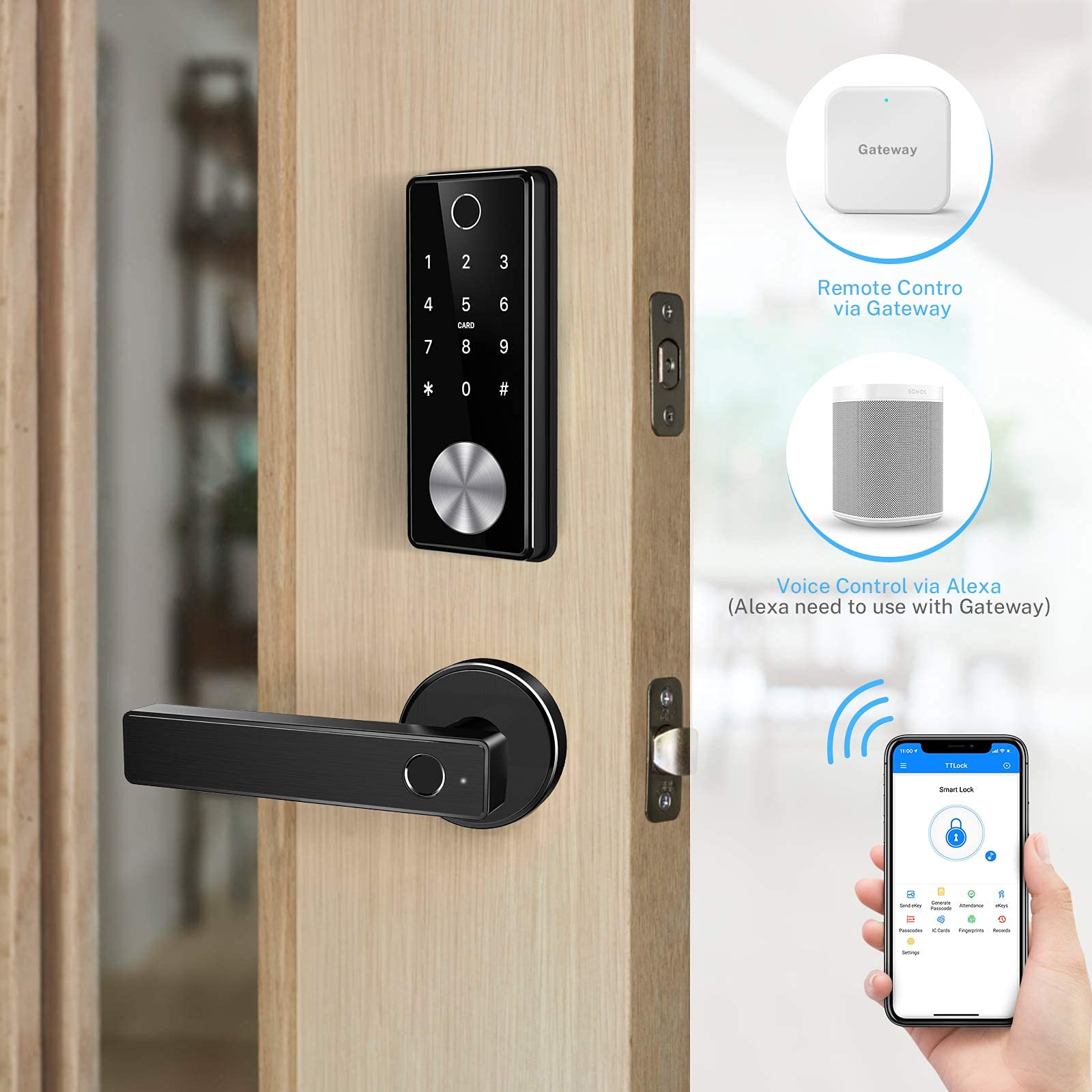 Buy Tiffane Fingerprint Door Lock, Smart Door Lock, Keyless Entry Door ...