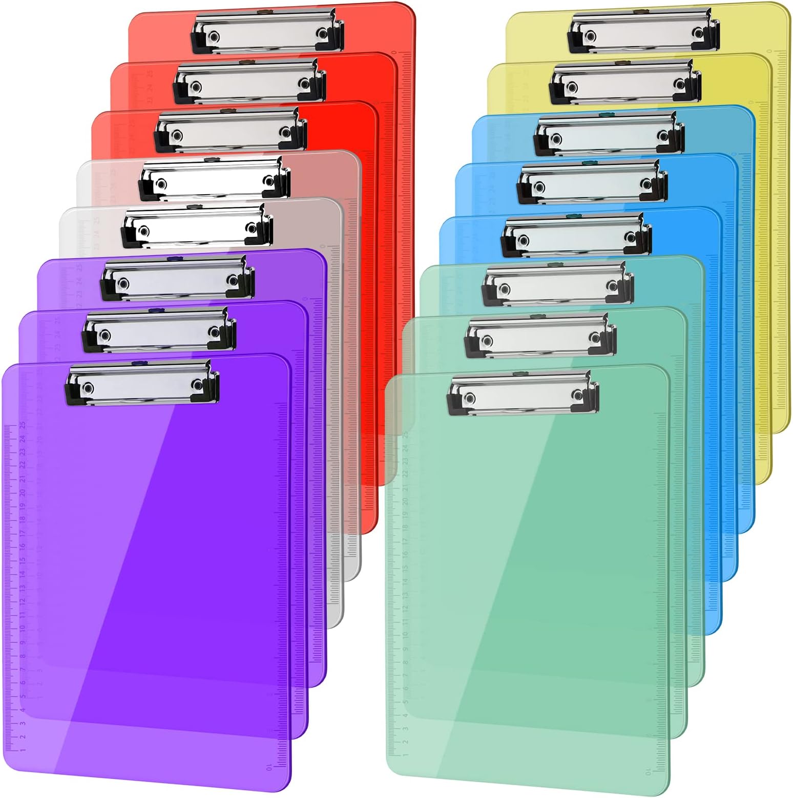 Amazon.com : MIAHART 12PCS Plastic Clipboards A4 Letter Size Clipboard ...