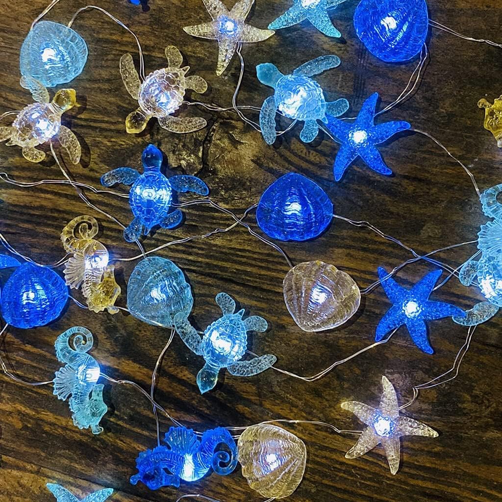Amazon.com: JASHIKA Marine Life String Lights Starfish Sea Horse Turtle ...