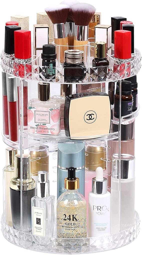 Yagosodee Rotating Makeup Organizer, 360° Spinning Make up Stand, 8 ...
