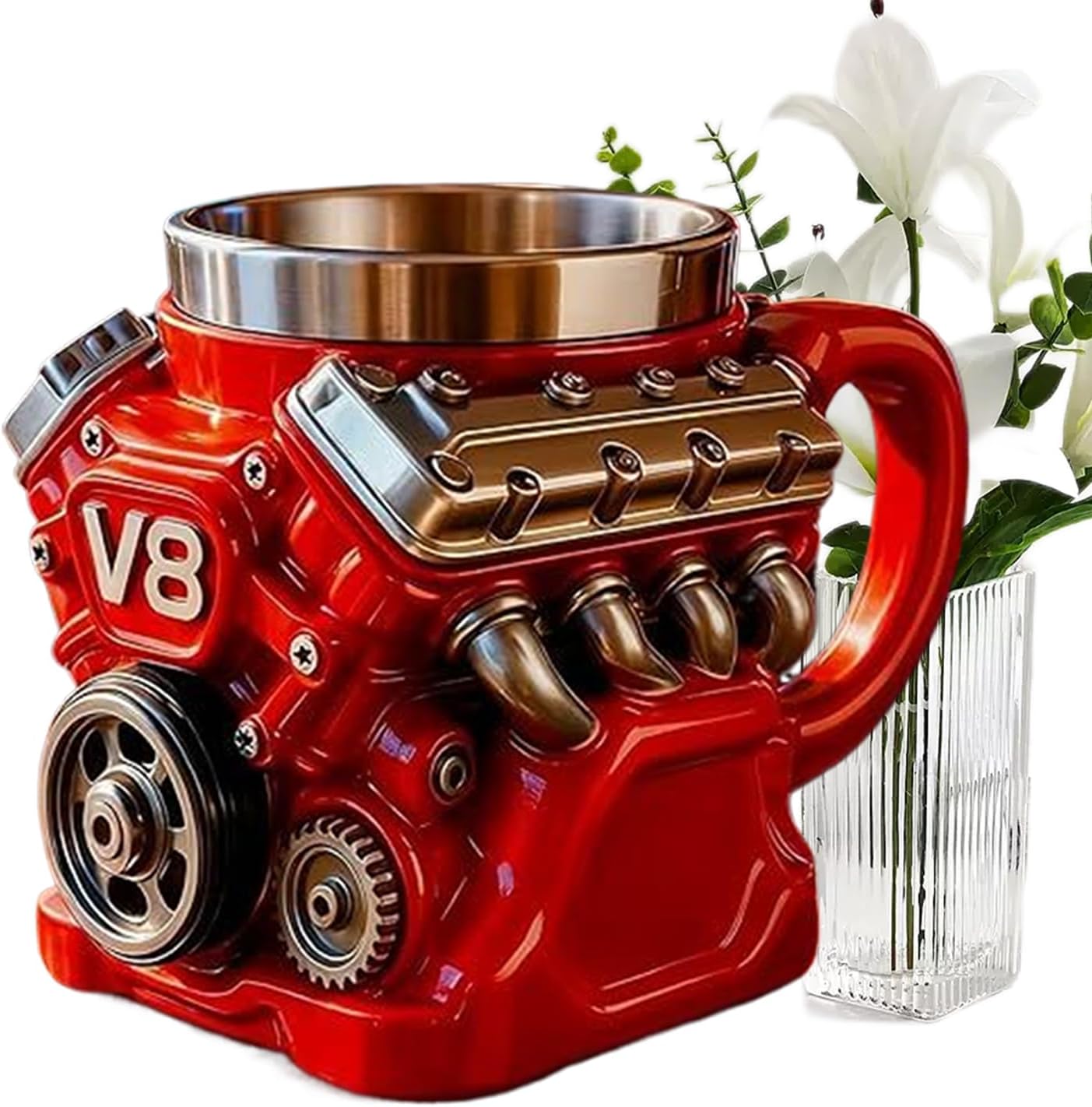 Amazon.com: V8 Engine Cup - Retro Mug,Milk Cup,for Adult Men Car ...