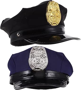 Amazon.com: LUOZZY 2 Pcs Captain Hat Kids Police Hat Cosplay Police Cap ...
