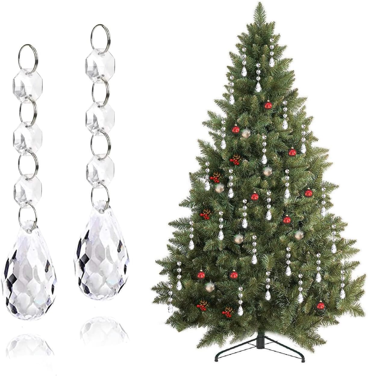 Amazon.com: Christmas Ornaments Crystal Tree Decorations, 30Pcs Acrylic ...
