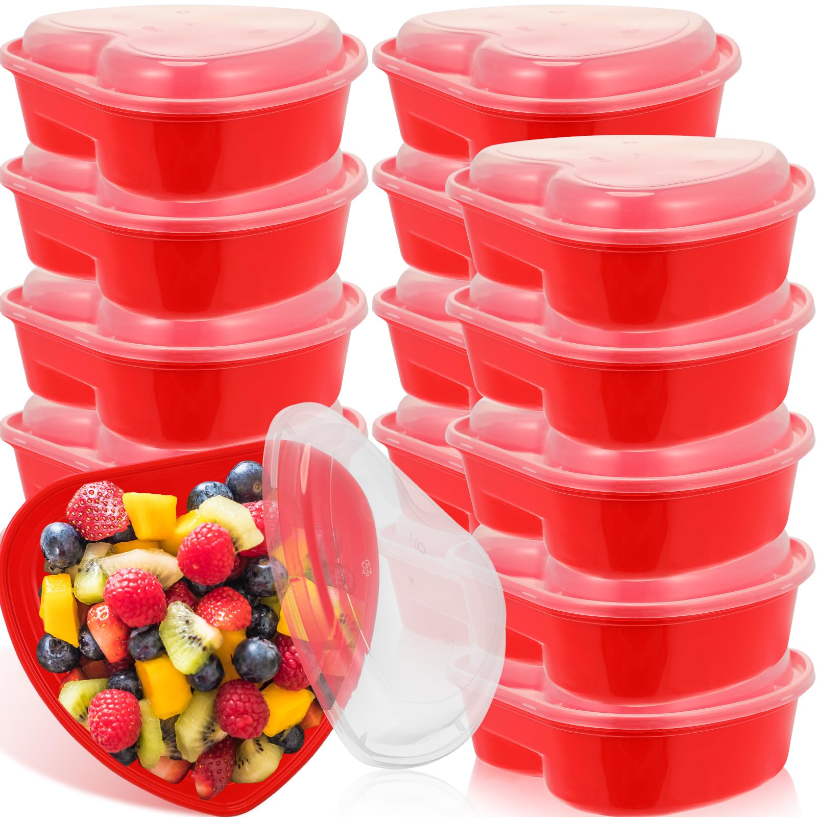 Amazon.com: Layhit 15 Pcs Valentine's Day Heart Containers Red Plastic ...