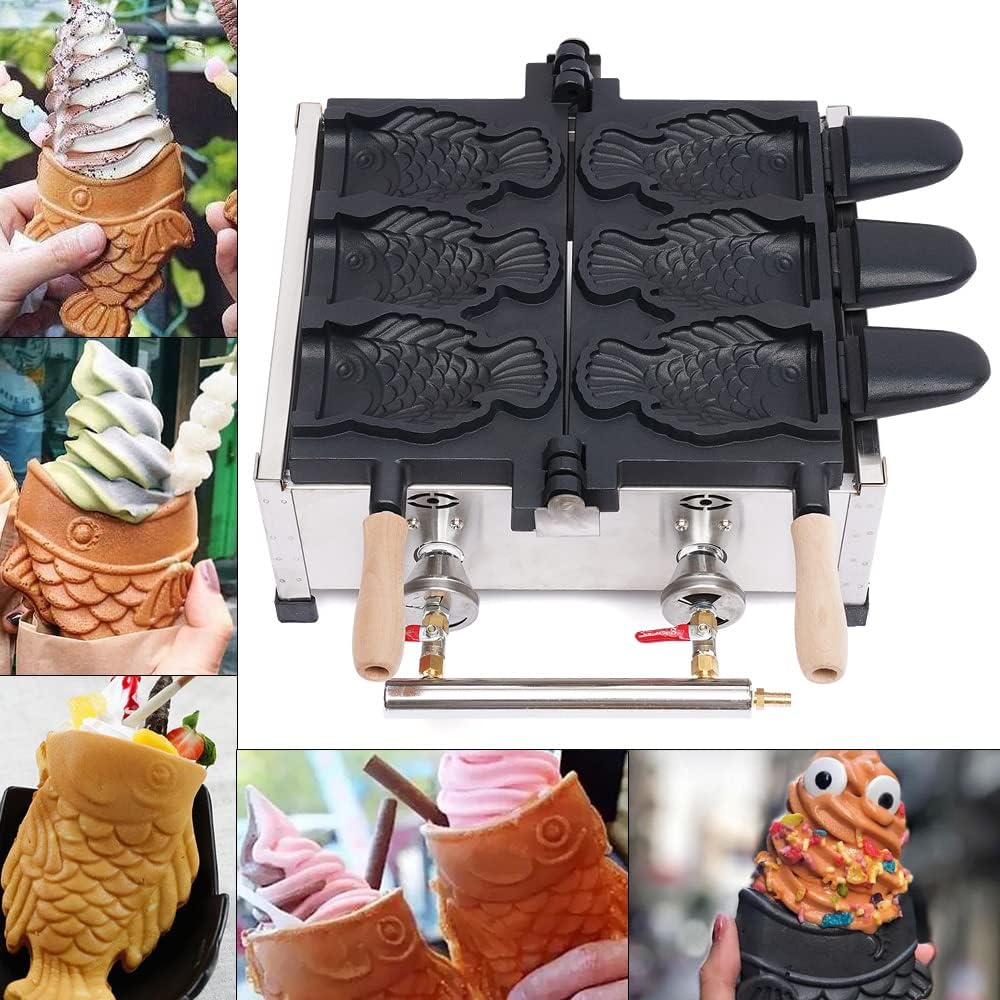 Amazon.com: Nonstick Electric Commercial Ga Fish Waffle Ice Cream ...