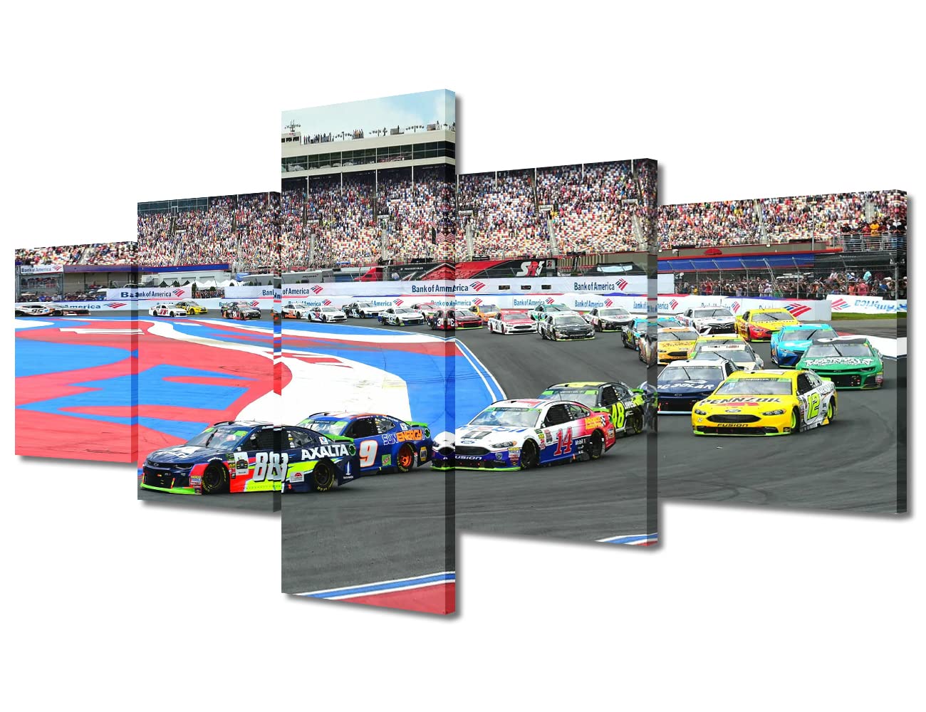 5 Panel Super Racing Series Canvas Prints Art Race Painting Sports Wall ...