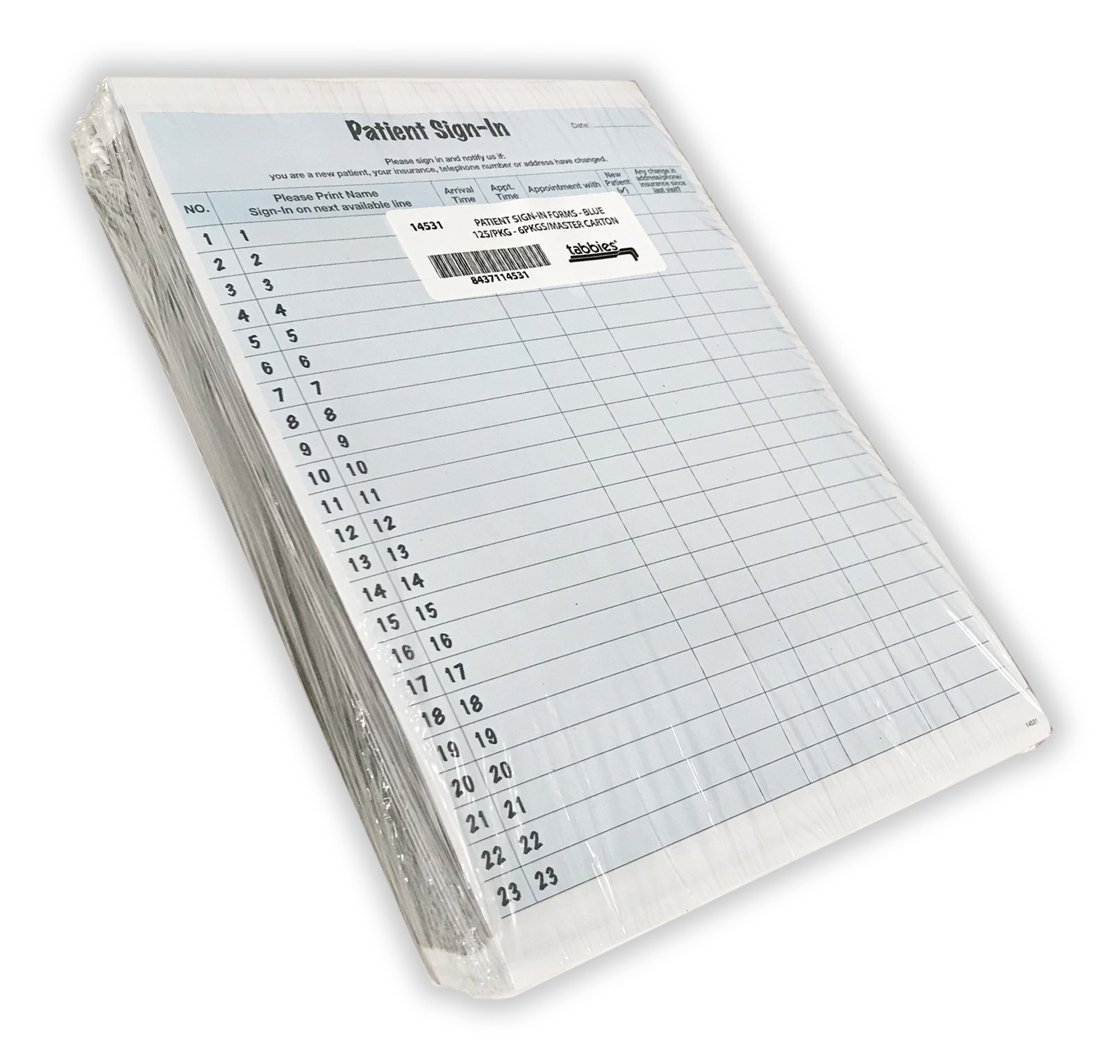 Snapklik.com : Tabbies Patient Sign-In Label Forms, 8-1/2" X 11" Form ...