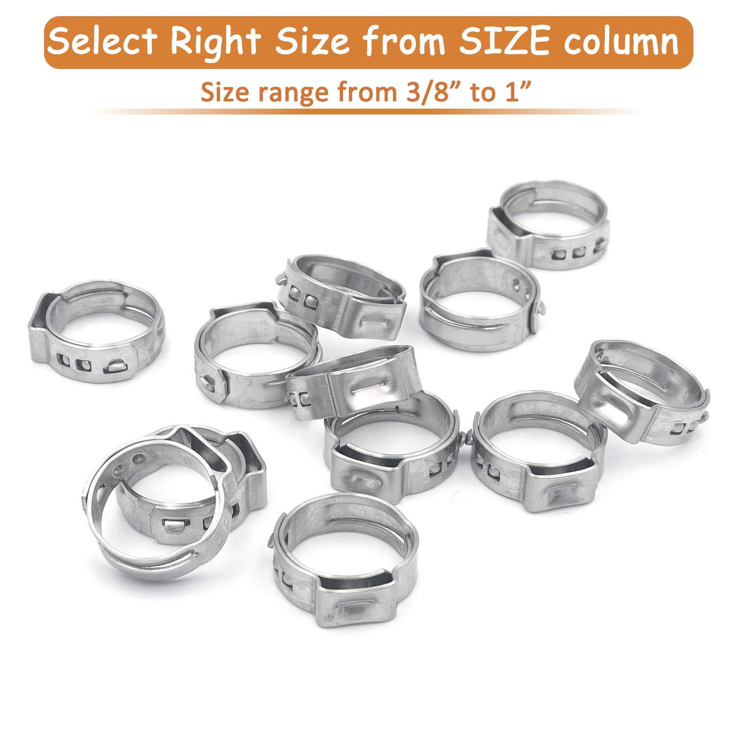 Snapklik.com : ISPINNER 24pcs 1 Inch PEX Cinch Clamps, 304 Stainless ...
