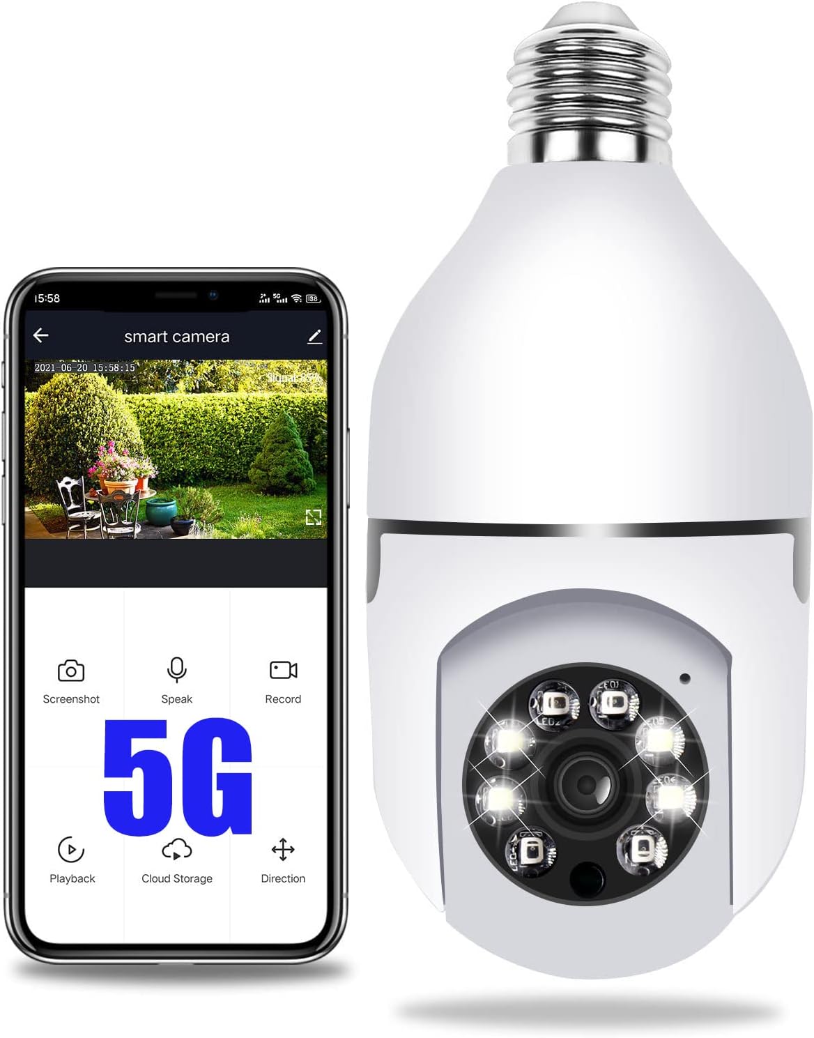 Amazon.com: Wireless WiFi Light Bulb Camera Security Camera, HD Night ...