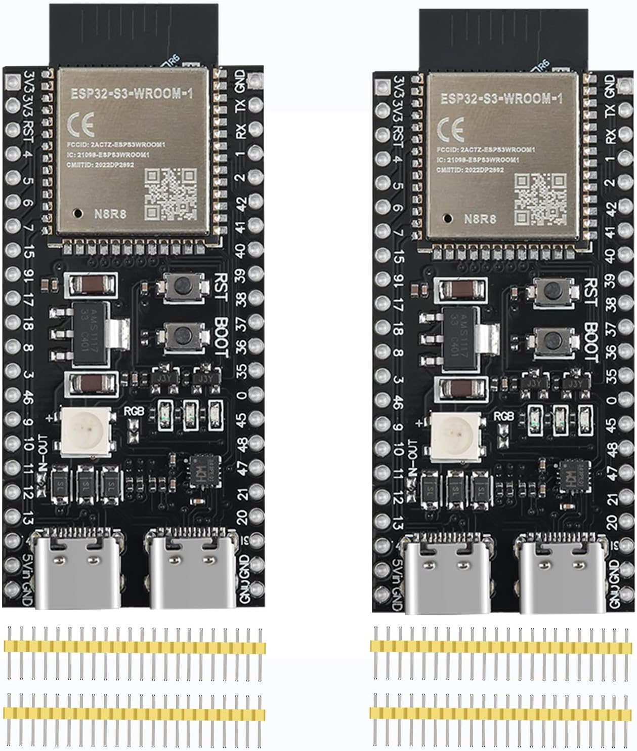 Amazon.com: YEJMKJ 2pcs ESP32 S3 Development Board ESP WROOM 32 S3 N8R8 Core Microcontroller ...