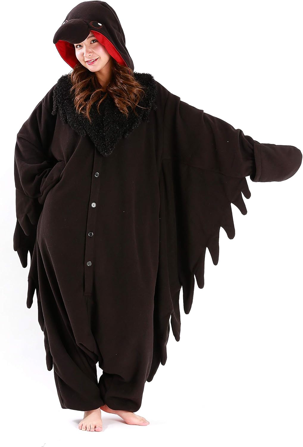 Amazon.com: SAZAC Raven Kigurumi - Onesie Jumpsuit Halloween Costume ...