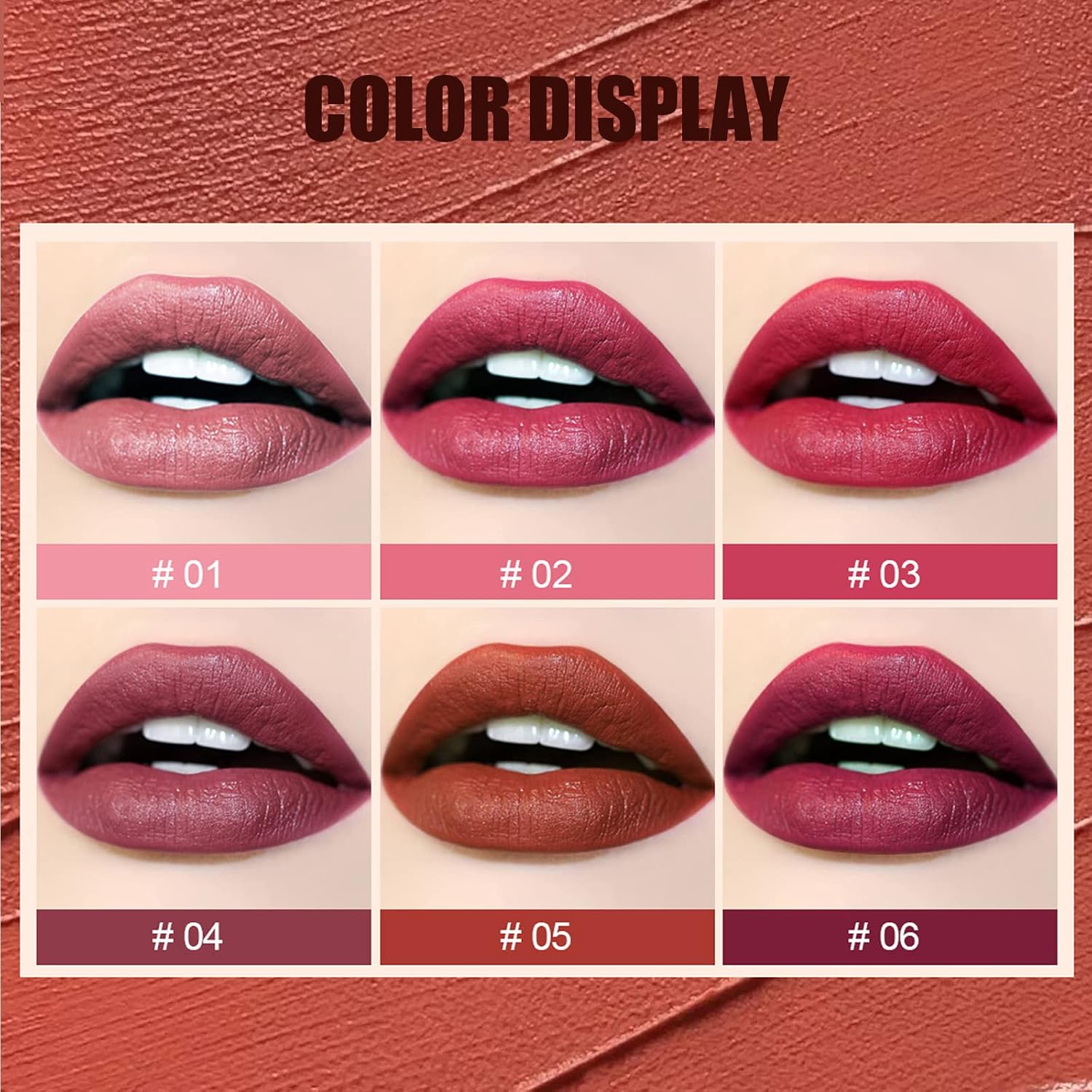 Juego de 6 lápices labiales mate 6 colores de terciopelo mate crea un ...