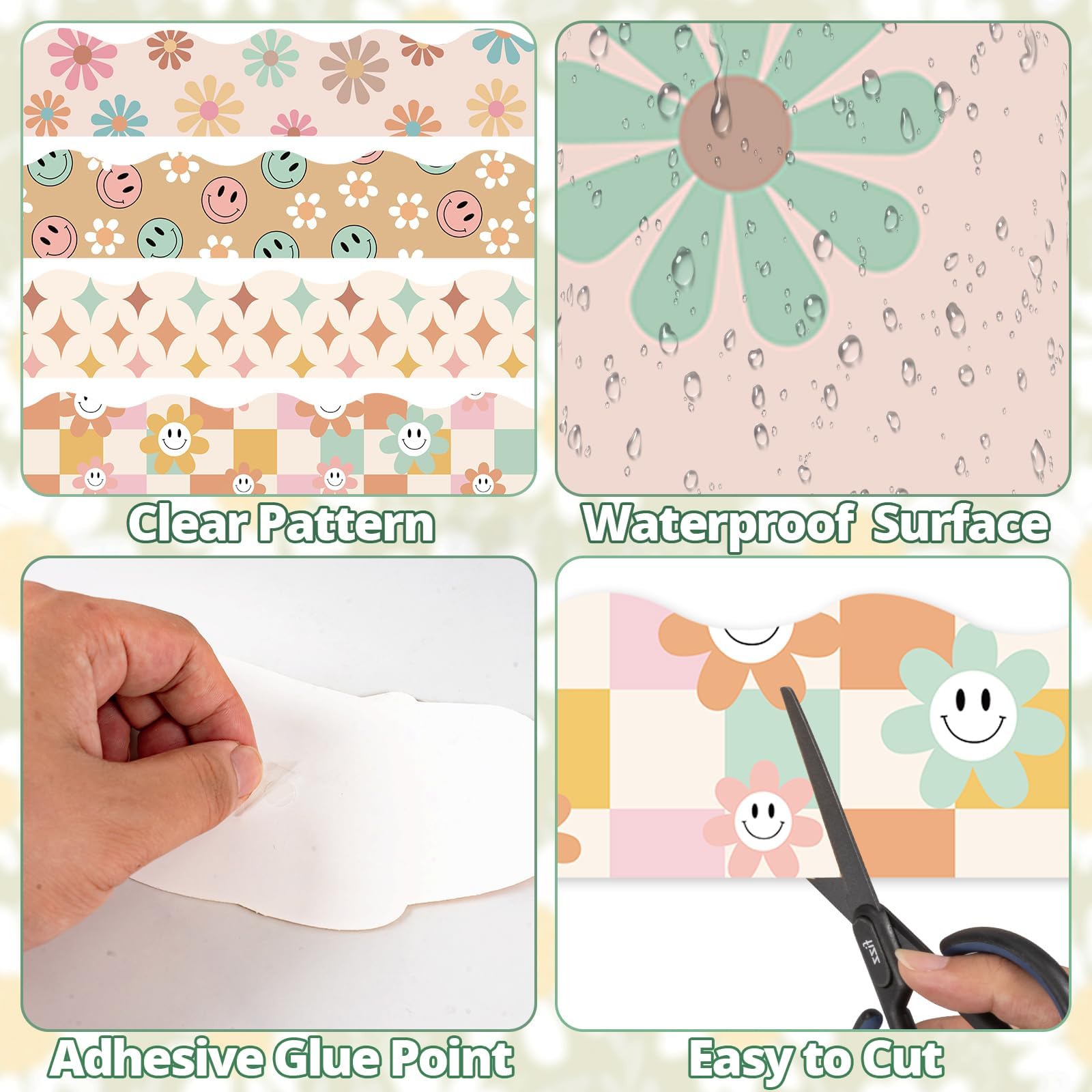 Snapklik.com : Boho Bulletin Board Borders Retro Classroom Decorations ...