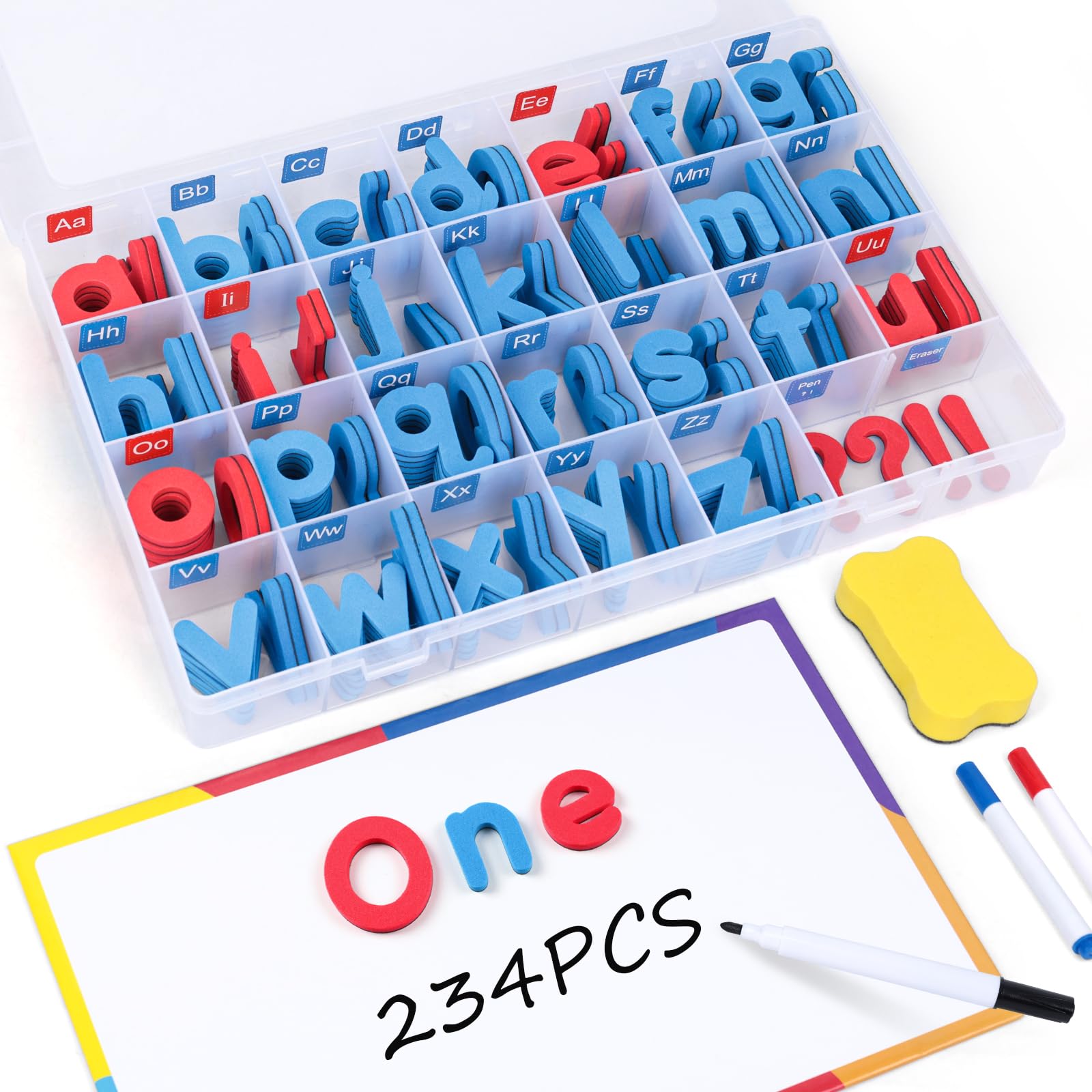 Amazon.com: LOVESTOWN Magnetic Alphabet Letters Kit, 234 Pieces, Double ...