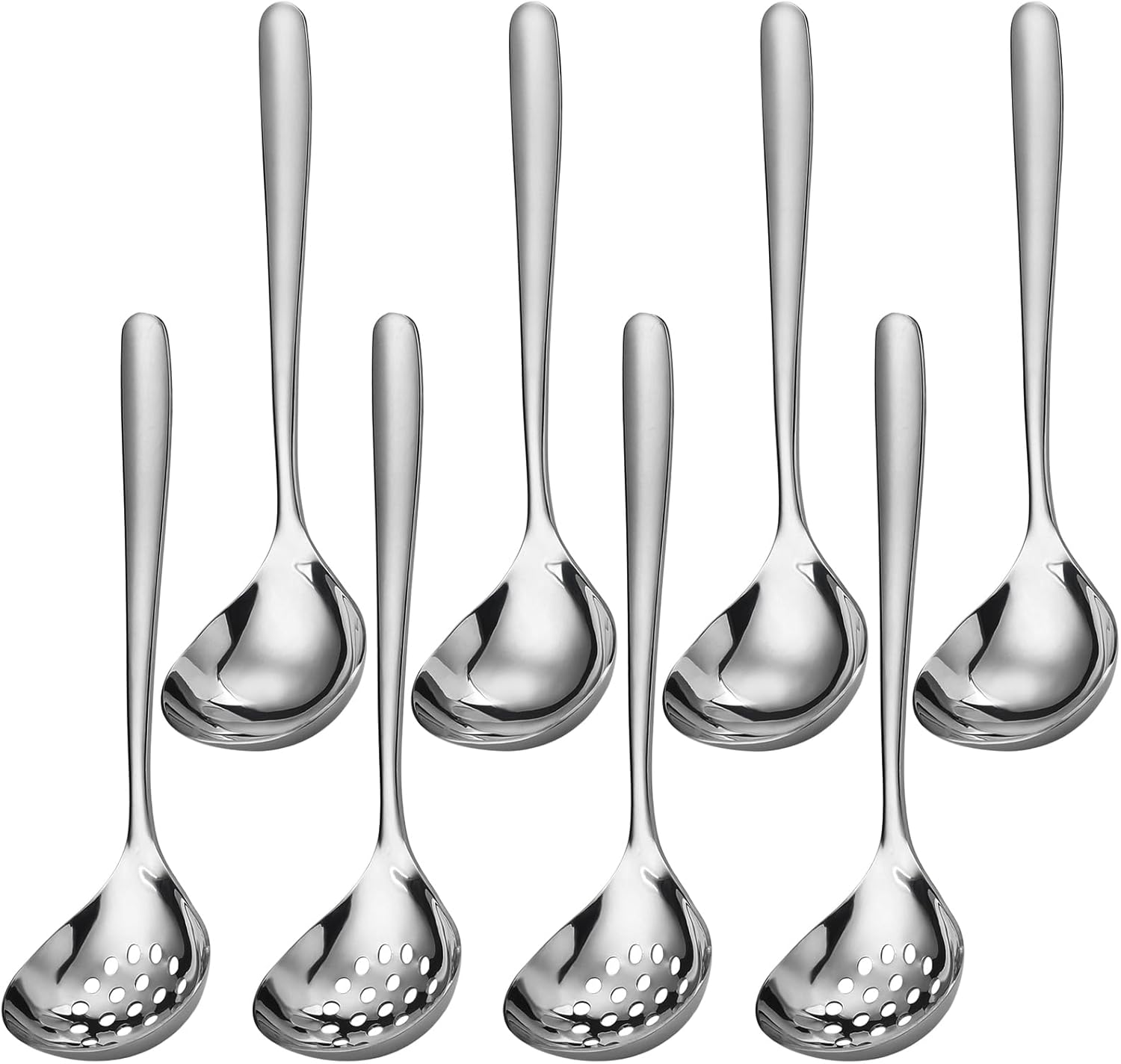 Amazon.com | Stainless Steel Serving Spoons Set of 8, Slotted Spoons ...
