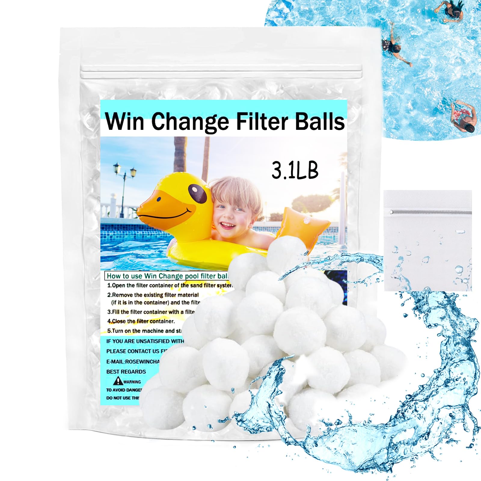 Snapklik.com : Win Change 3.1 LB Pool Filter Balls,Filter Balls For ...