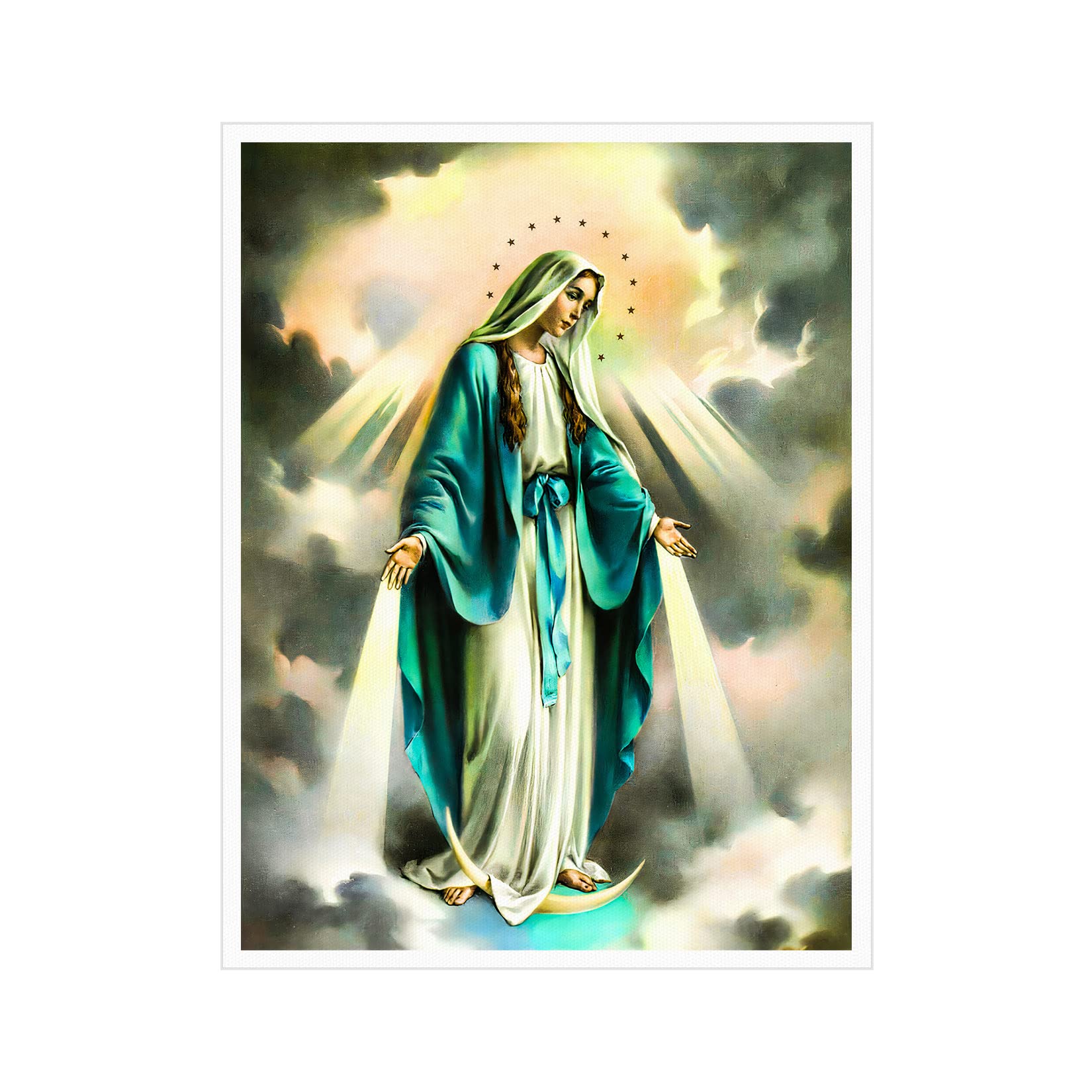 Amazon.com: NONBER Vintage Poster Virgin Mary Poster Religious Art ...
