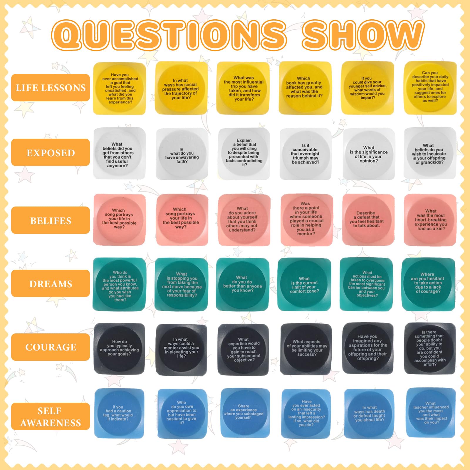 Snapklik.com : Jenaai 12 Pcs Conversation Ice Breaking Cubes Social ...