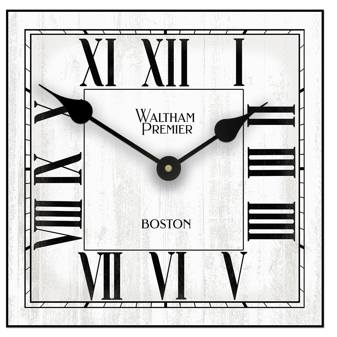 Amazon.com: Classic White Square Wall Clock | Ultra Quiet Quartz ...
