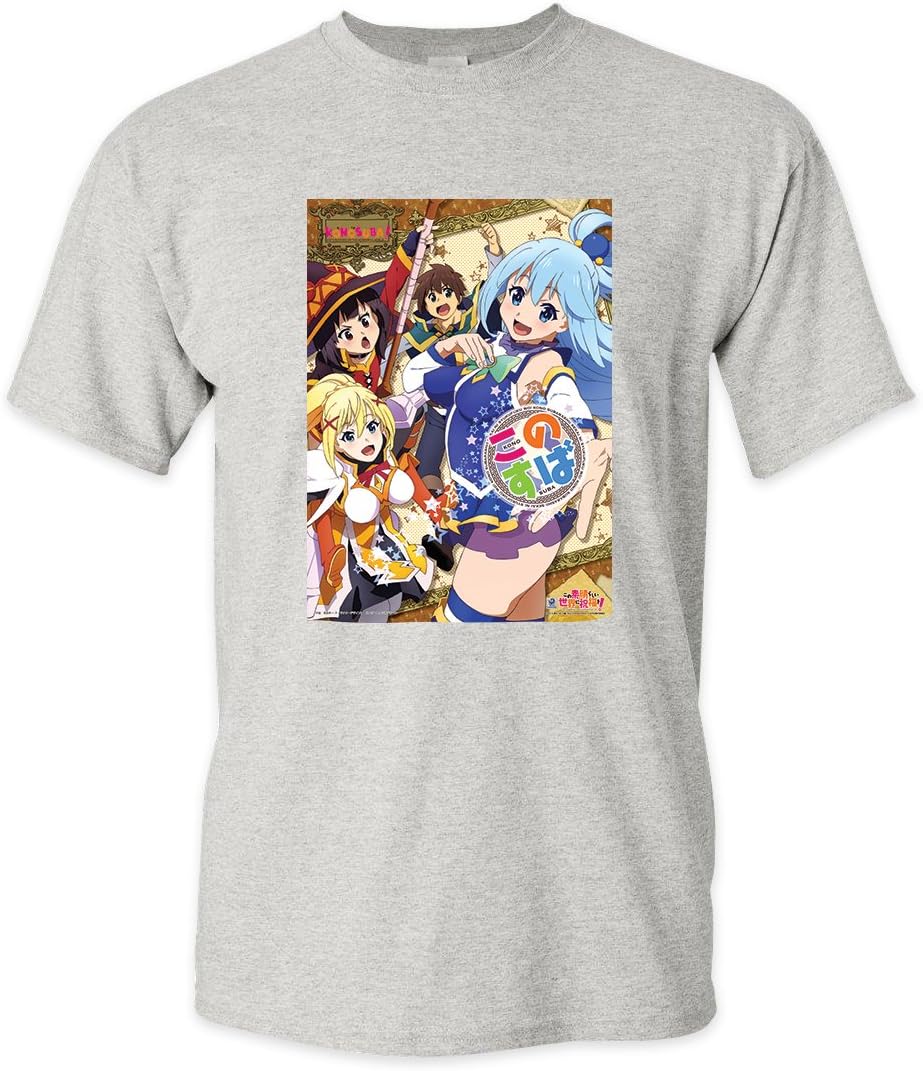 Konosuba Anime Unisex T-Shirt [Tshirt] Konosub-8 Grey X-Large | Amazon.com