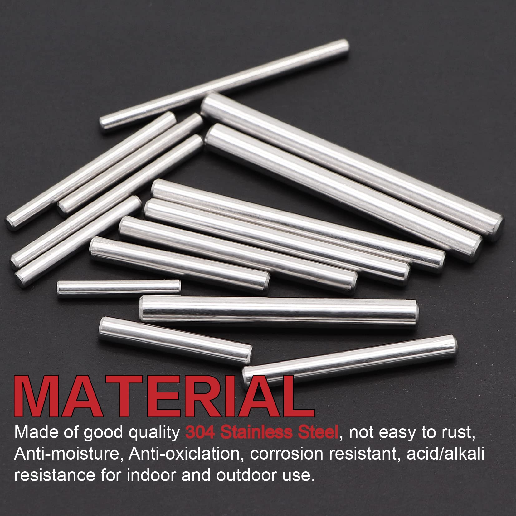 Snapklik.com : 150Pcs 15 Kinds M3 M4 M5 304 Stainless Steel Dowel Pin ...