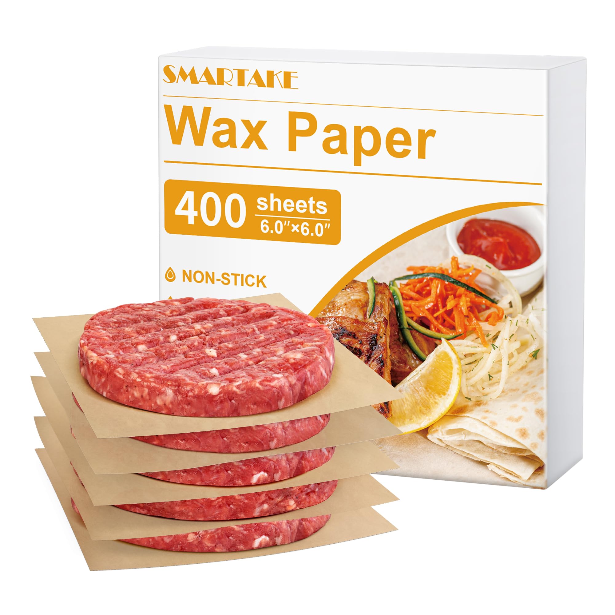 Snapklik.com : 6 X 6 Inches Wax Paper For Food, 400 Pcs Non-Stick ...
