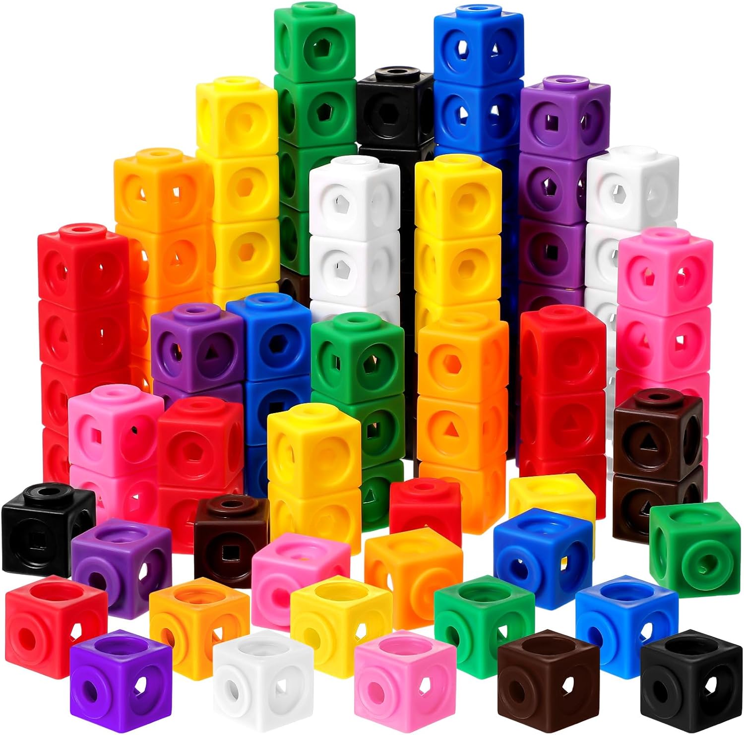 Amazon.com: Jenaai 100 Pcs Linking Cubes Plastic Math Cubes Manipulative Counting Blocks STEM ...
