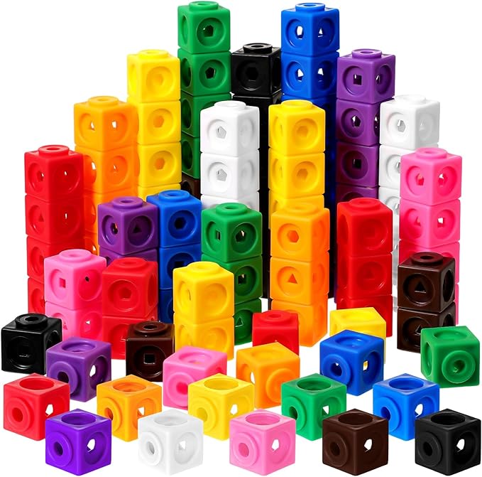 Amazon.com: Jenaai 100 Pcs Linking Cubes Plastic Math Cubes ...