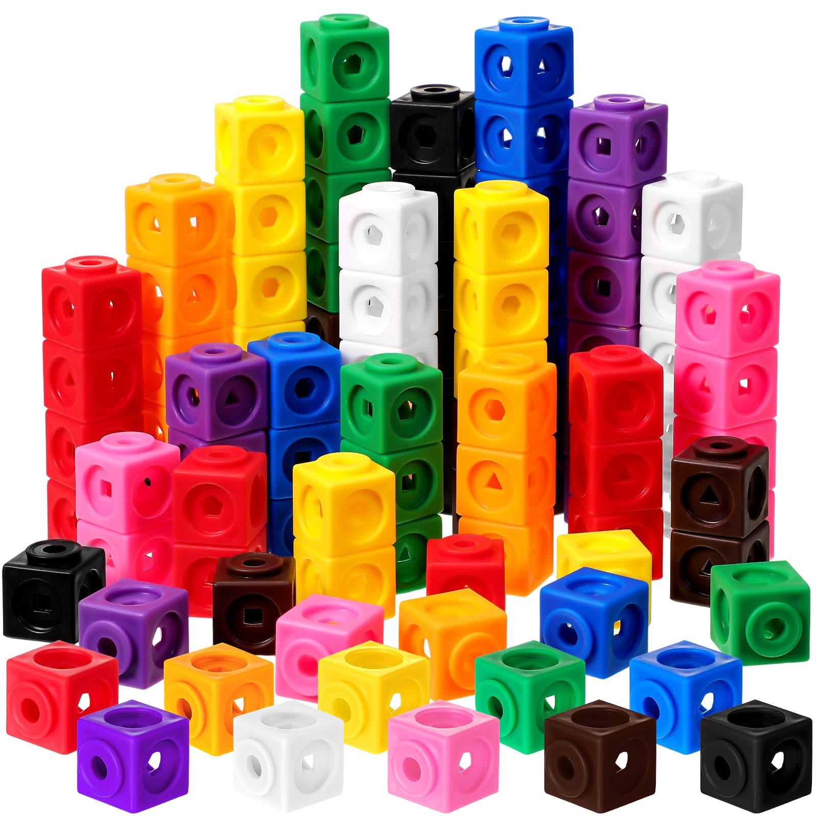 Snapklik.com : Jenaai 100 Pcs Linking Cubes Plastic Math Cubes ...