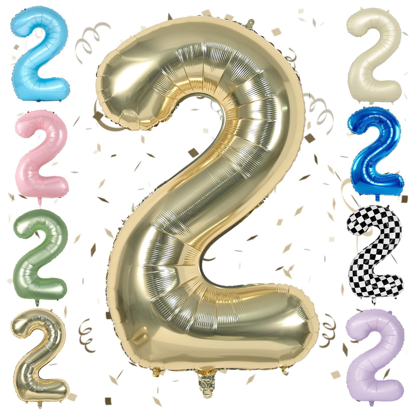 Amazon.com: Gold 40 Inch Number 2 Balloon,Large Self Inflating ...