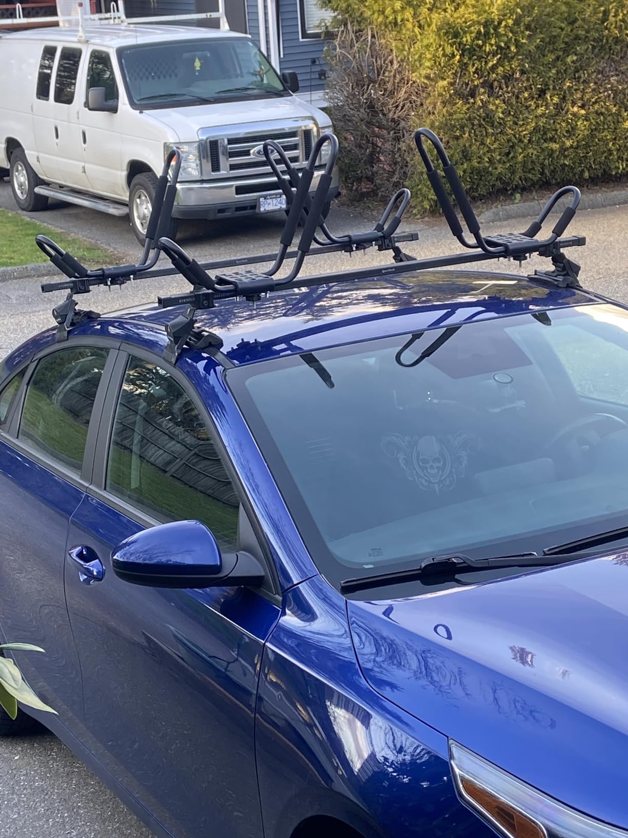 Telakeni 2 Pairs Kayak Carrier Racks, Universal Cars Kayak Canoe Roof ...