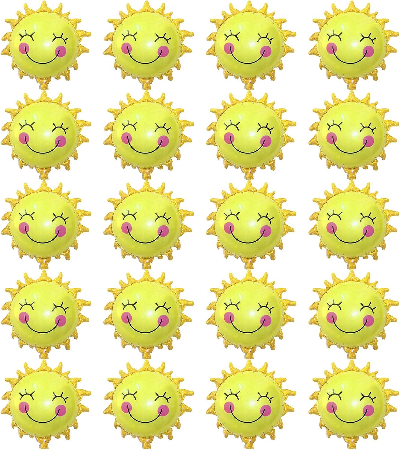 Amazon.com: 20Pcs Mini Sun Foil Balloons Smiley Sun Mylar Balloons for ...
