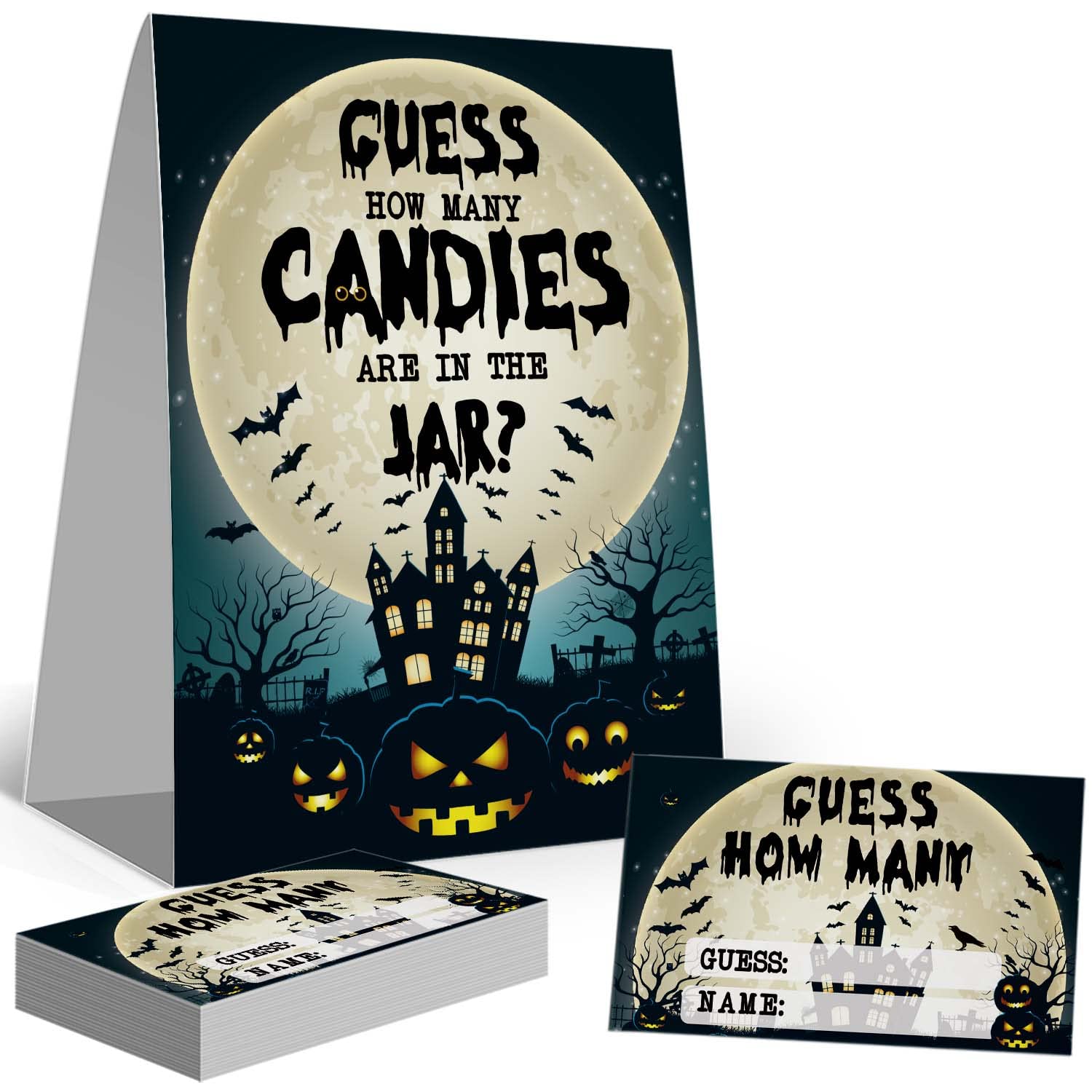 Amazon.com: Guess How Many Candies Are in the Jar, Pumpkin Halloween ...