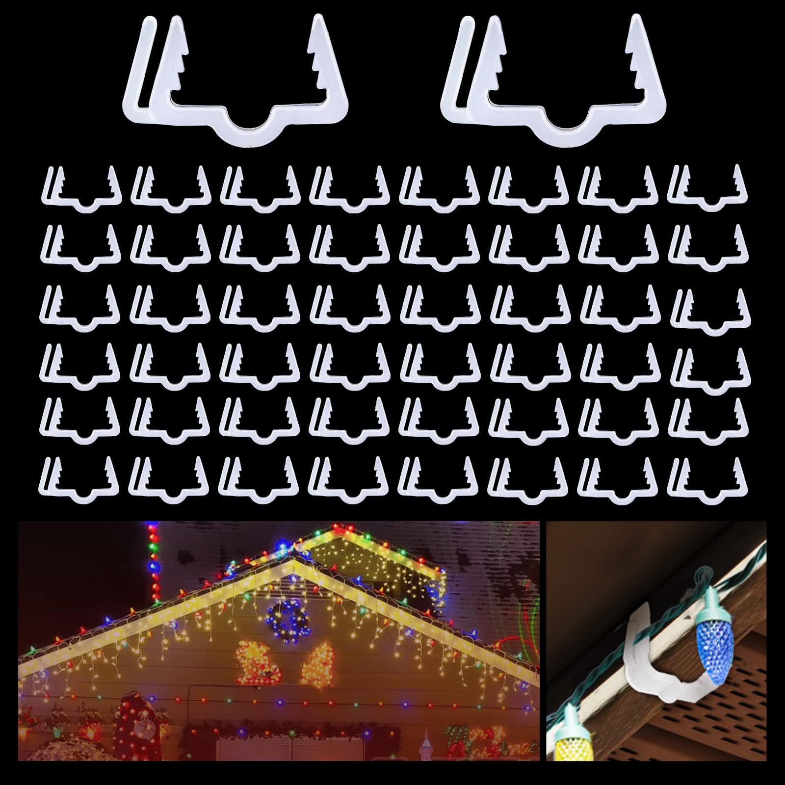 Amazon.com: jixsloft Plastic Christmas Light Hanger Clips, Fascia Board ...