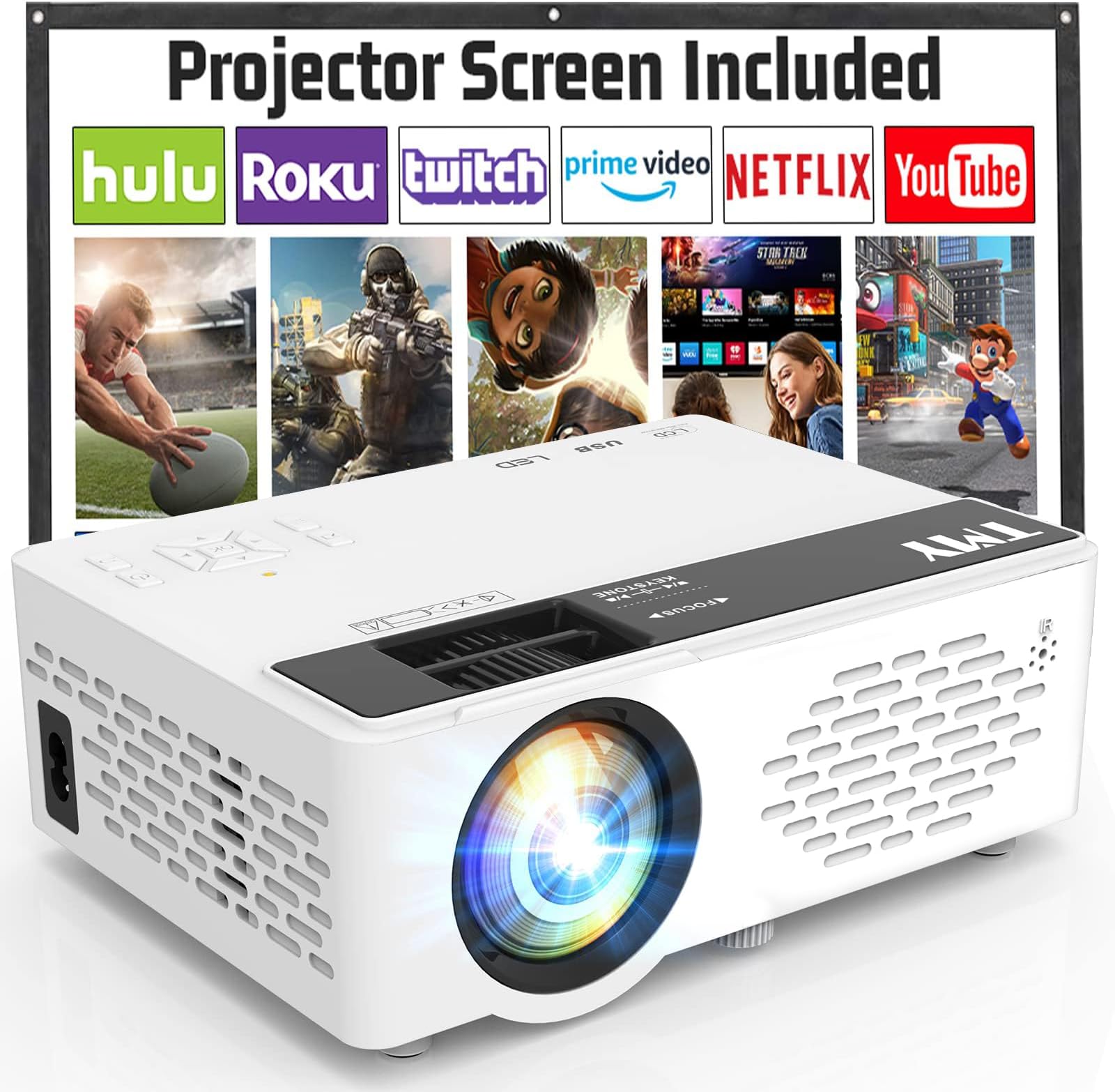 Amazon.com: CRENOVA XPE496 Mini Projector, Full HD 1080P and 170 ...