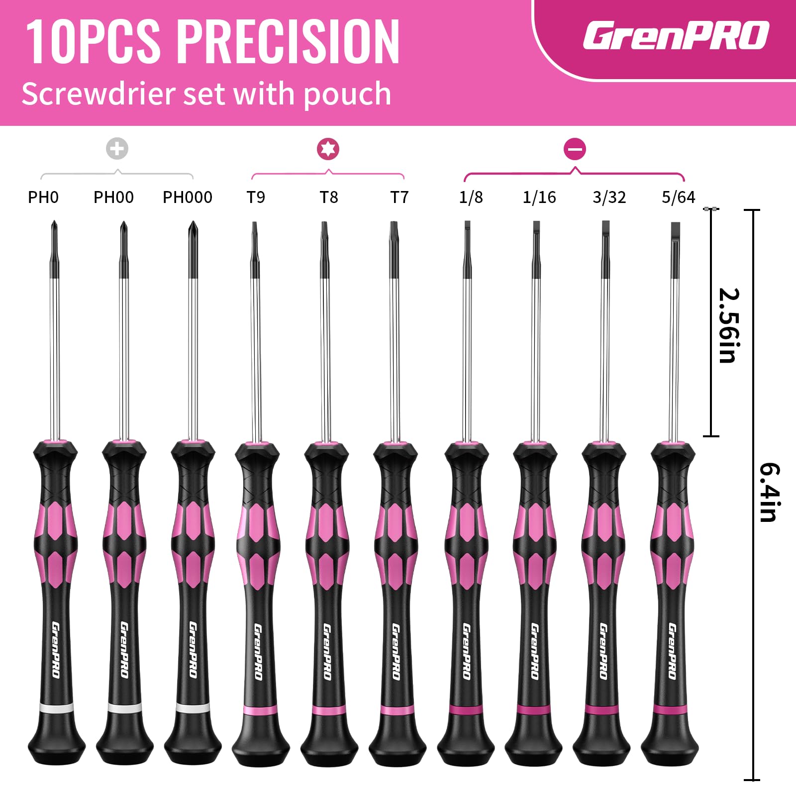 Snapklik.com : GRENPRO 10-Piece Precision Screwdriver Set, Magnetic ...