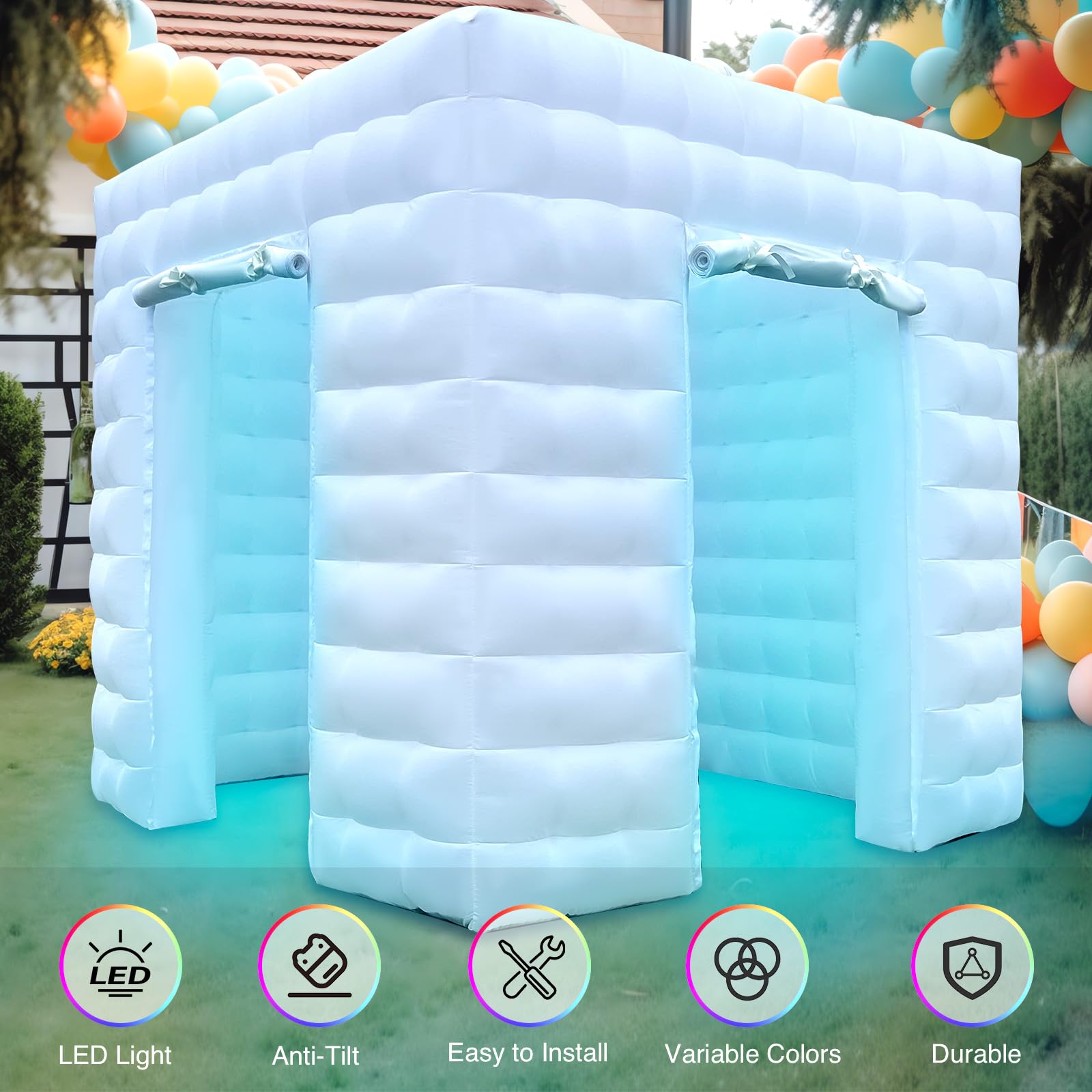 Snapklik.com : 2 Door Inflatable Photo Booth, 8.2ftx8.2ft Portable 16 ...