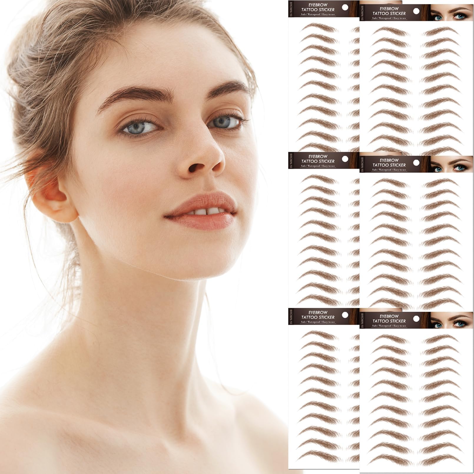 Amazon.com : Blulu 6 Sheets 4D Hair-Like Waterproof Eyebrow Tattoos ...