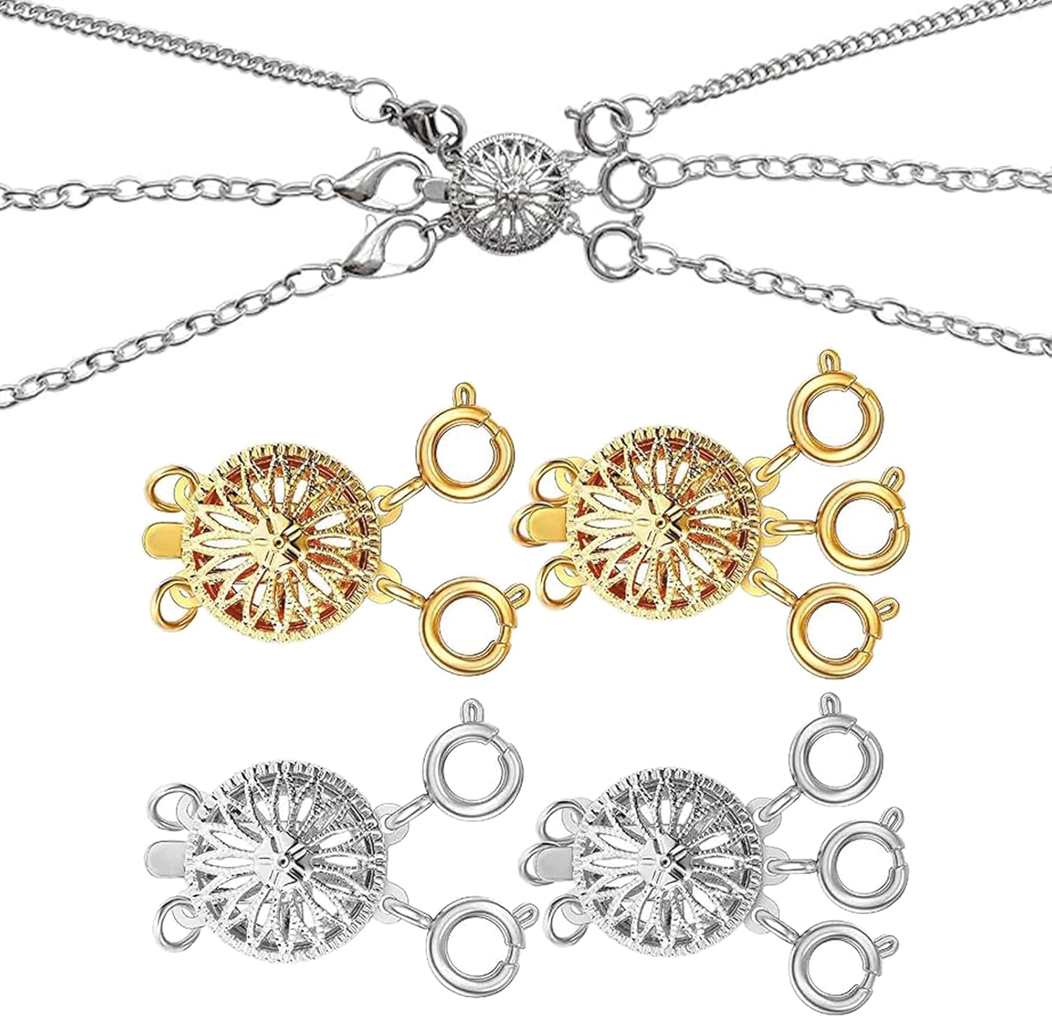 Amazon.com: 4PCS Necklace Layering Clasps Separator for Women, Necklace ...