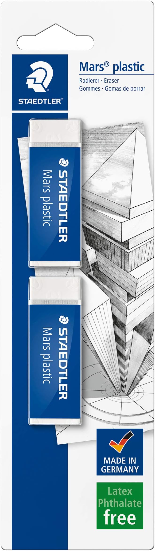 Amazon.com : STAEDTLER MARS PLAST ERASER PK2 52650BK2 : Cube Erasers ...