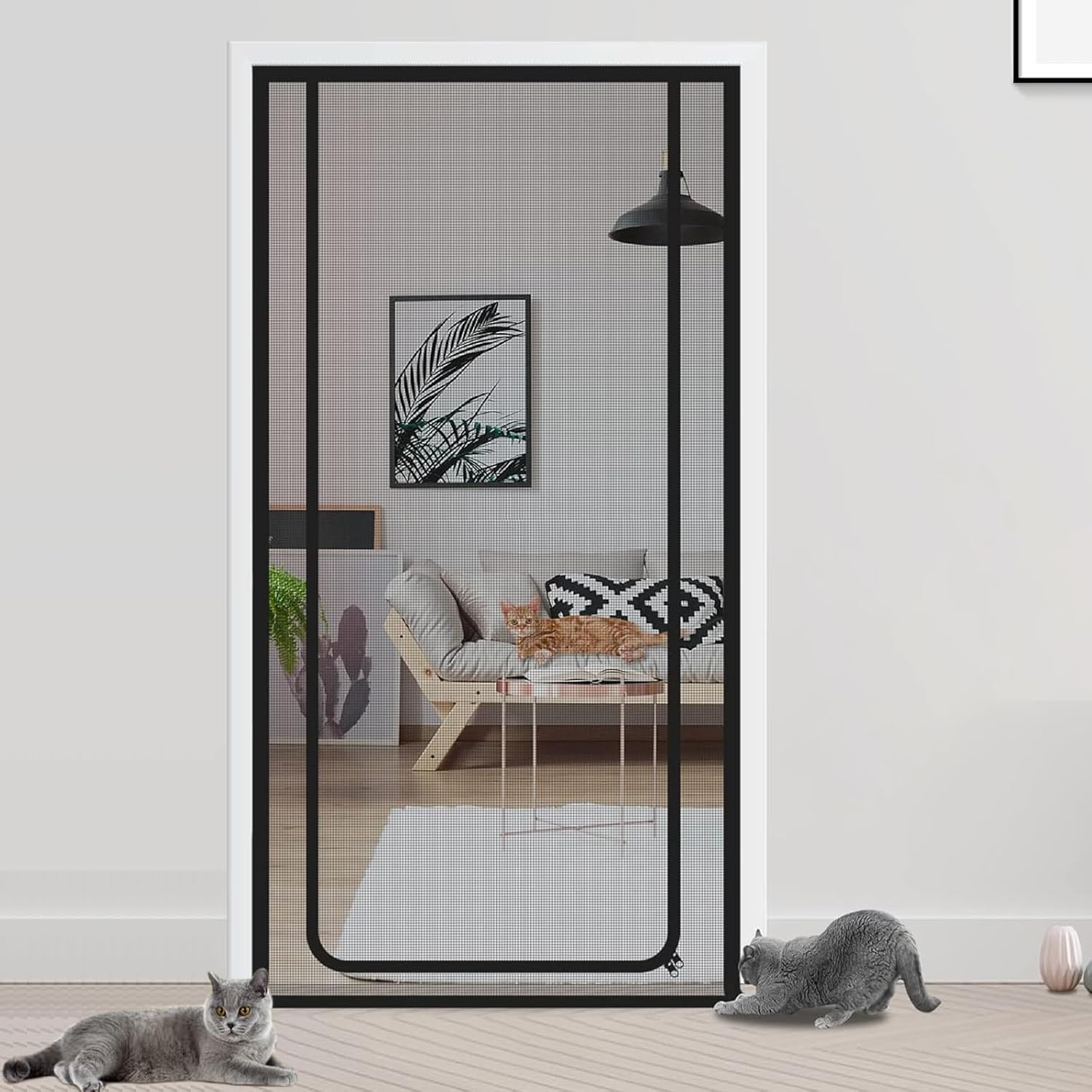 iFCOW Pet Door Mosquito Net, Cat Resistant Mesh Screen Door with Zipper ...