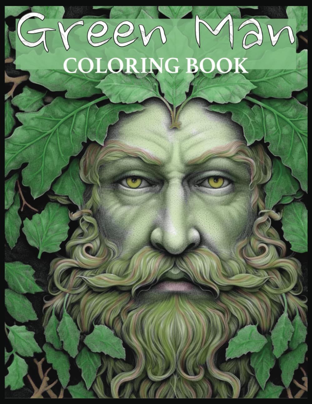 Amazon.com: Green Man Coloring Book, 25 Single-Sided Grayscale Images ...