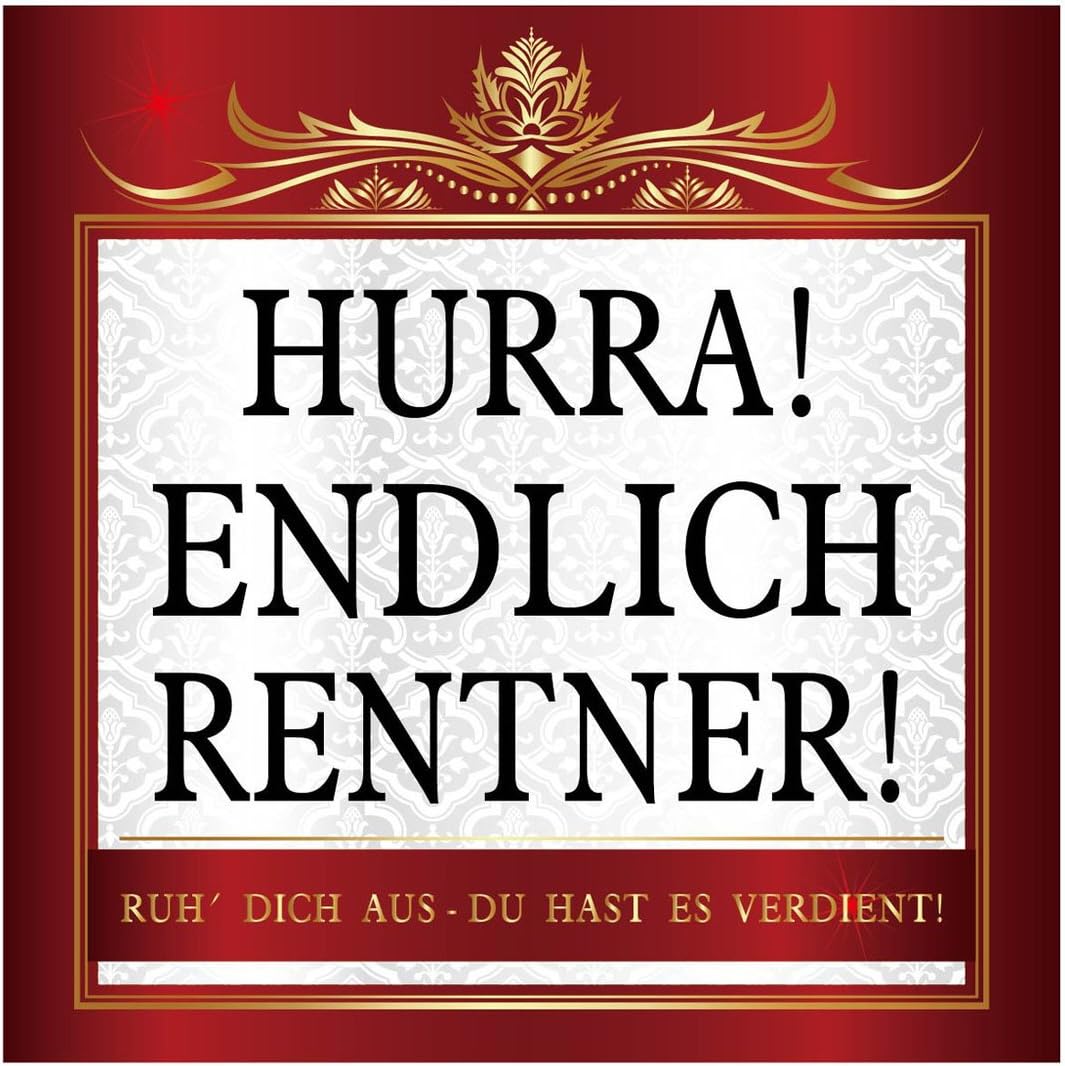 Aufkleber Hurra! Endlich Rentner Sticker 10 x 10 cm Rente Feier ...