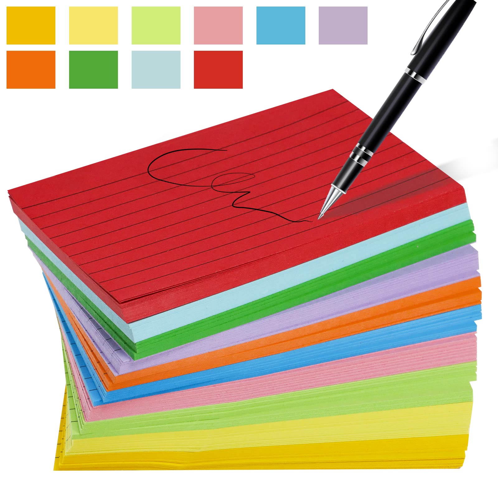 Snapklik.com : Tecmisse 300 PCS Colored Index Cards, 3x5 Inches Flash ...