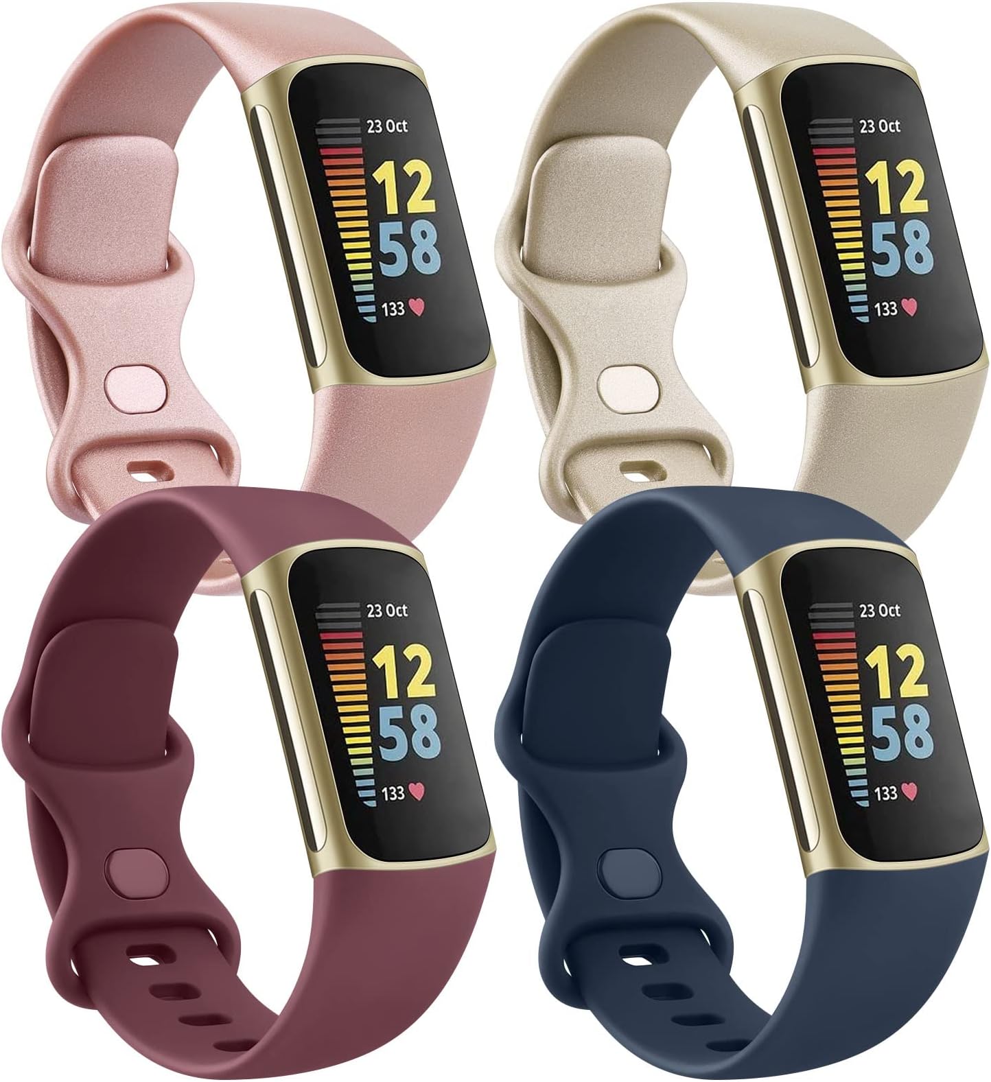4 Pack Bands Compatible with Fitbit Charge 6 Bands/Fitbit Charge 5 ...