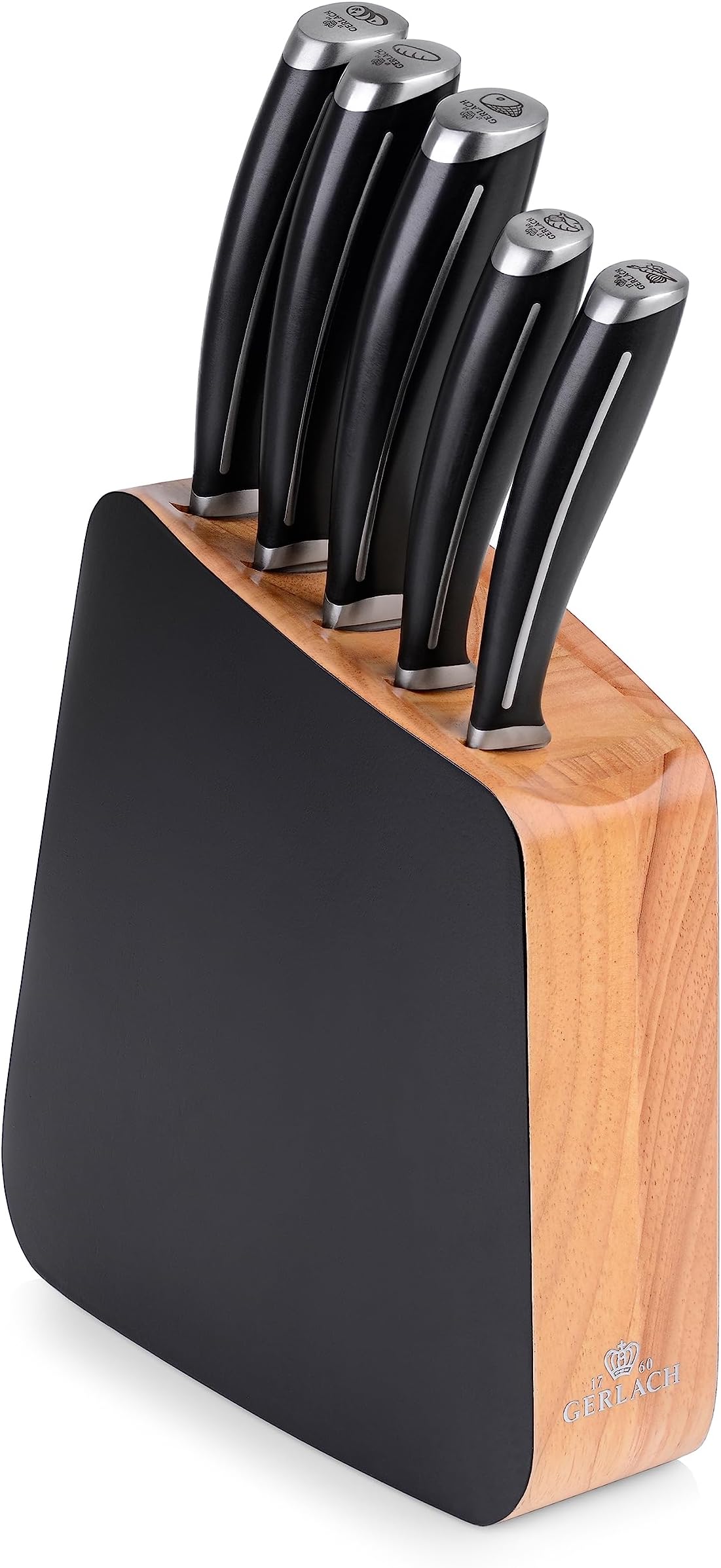 Fiskars Design-Messerblock mit 5 Messern, Breite: 15,5 cm, Höhe: 37 cm ...