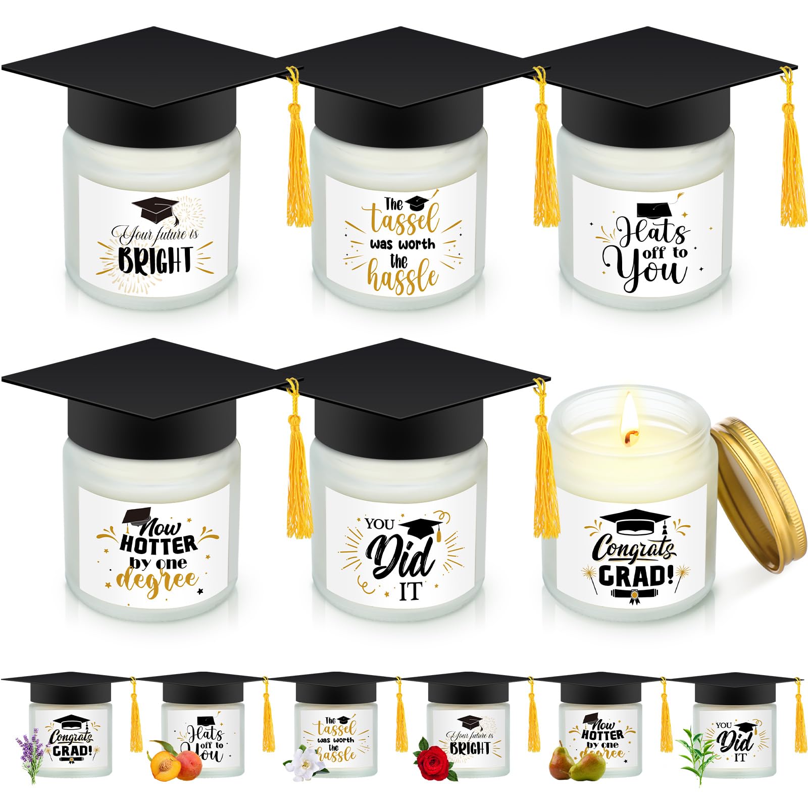 Amazon.com: Conelist 12 Pack Graduation Candles 3.5 oz Graduation Gifts ...
